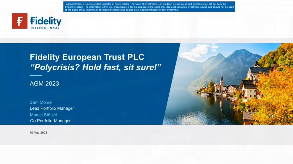 Fidelity European Trust PLC Investment Review AGM 2023 by Sam Morse (VIDEO)